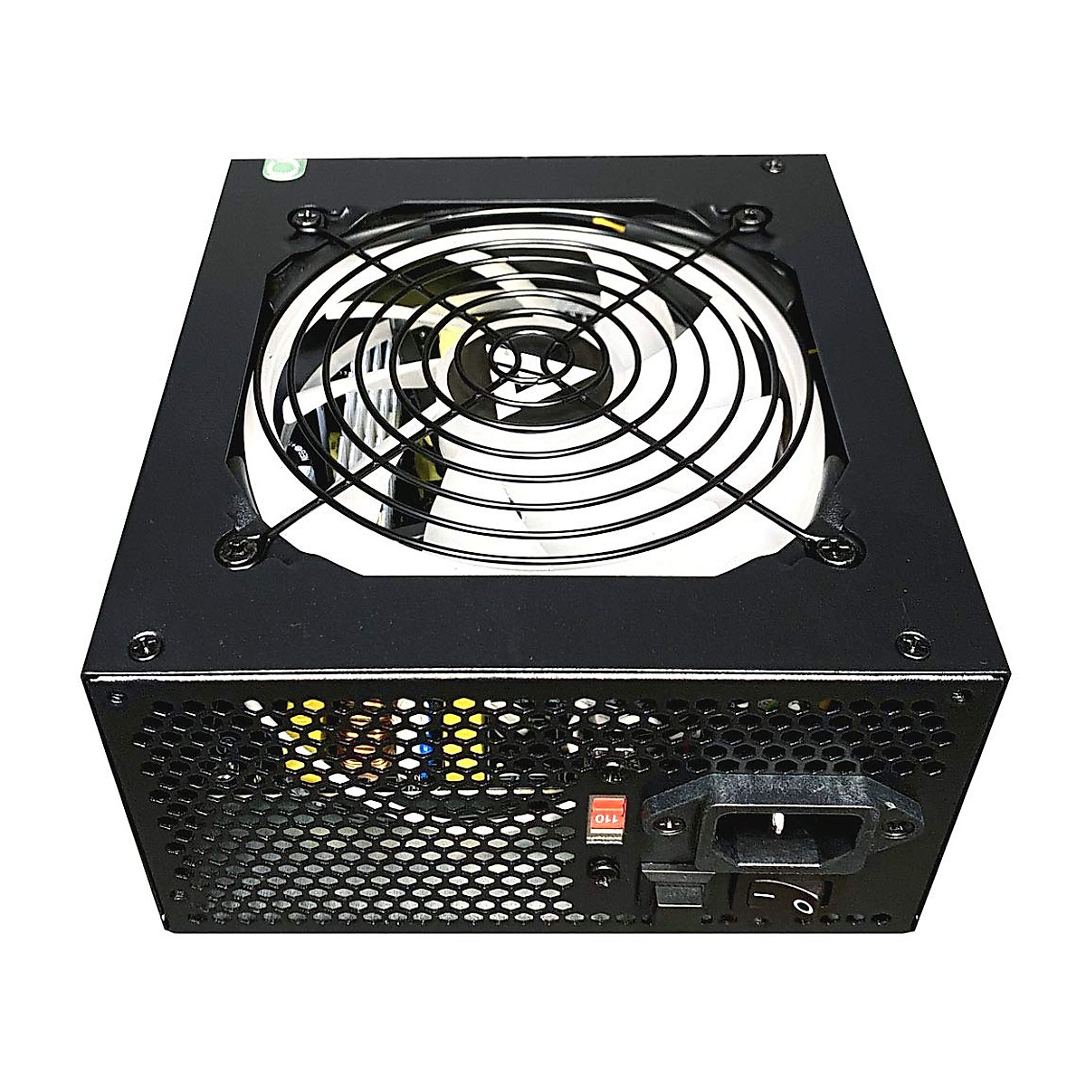 Apevia ATX-ES600-RGB Essence 600W ATX Semi-Modular Gaming Power Supply with Auto-Thermally Controlled 120mm RGB Fan, 115/230V Switch, All Protections