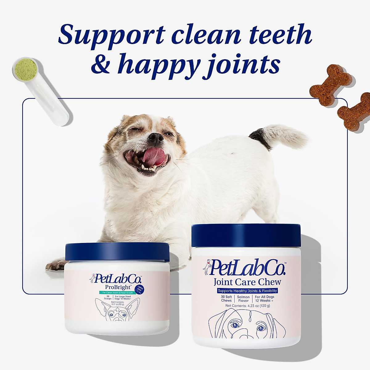 PetLab Co. – Breath & Joint Bundle: Dental Powder for an Effortless Clean in 1 Scoop for Large Dogs & Joint Care Chews for Dogs Supporting Mobility & Occasional Joint Stiffness