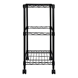 Oceanstar 2-Tier Metal Rolling File Cart, 24 in, Black