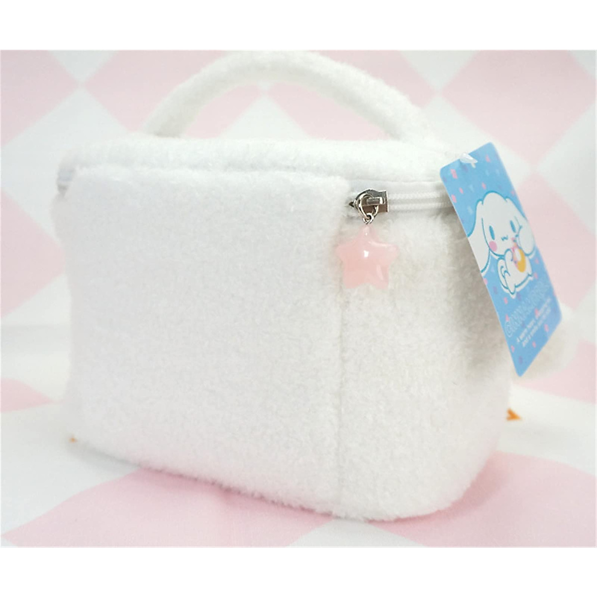 lierde Plush Bag Cosmetic Storage Bag Purse Storage Bag Packaging Christmas Decorations (Pink White)