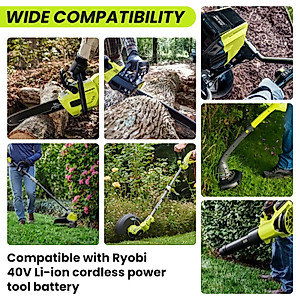 6000mAh OP40601 Battery Replacement for Ryobi 40V Battery OP4050A OP4040 OP4030 OP4026A OP40201 ZROP4026 Battery Compatible with Ryobi Battery 40 Cordless Power Tool RY40180 RY40200 Battery (Green)