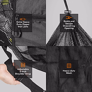 Fitdom Soccer Ball Bag Mesh, Soccer Ball Bags For Coaches, Mesh Ball Bag, Ball Bags Mesh, Mesh Sports Bag, Beach Toy Bag Mesh Extra Large, Drawstring Mesh Bag, Sports Equipment Storage, Mesh Beach Bag