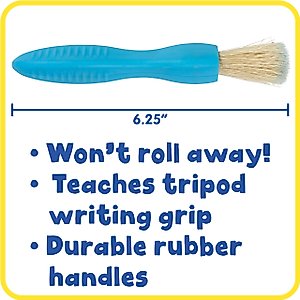 READY 2 LEARN Triangle Grip Paint Brushes - Set of 6 - 1 Size - 18m+ - Easy to Grip Paint Brushes for 2, 3 and 4 Year Olds - Encourage Writing Grip