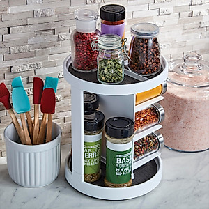 Copco White and Gray 2 Tier Vitamin Turntable with 6 Cradles for Vitamins, Supplements, ect with Non Slip Grip and Stacked Layers for Spae Saving