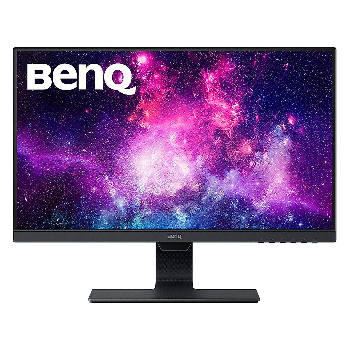 BenQ 24 Inch IPS Monitor | 1080P GW2480 with AmazonBasics Single Computer Monitor Stand – Height Adjustable Desk Arm Mount, Steel Bundle, Blue, 24-inch (IPS)