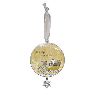 Cathedral Art (Abbey & CA Gift Live Life in Gratitude Ornament, Yellow