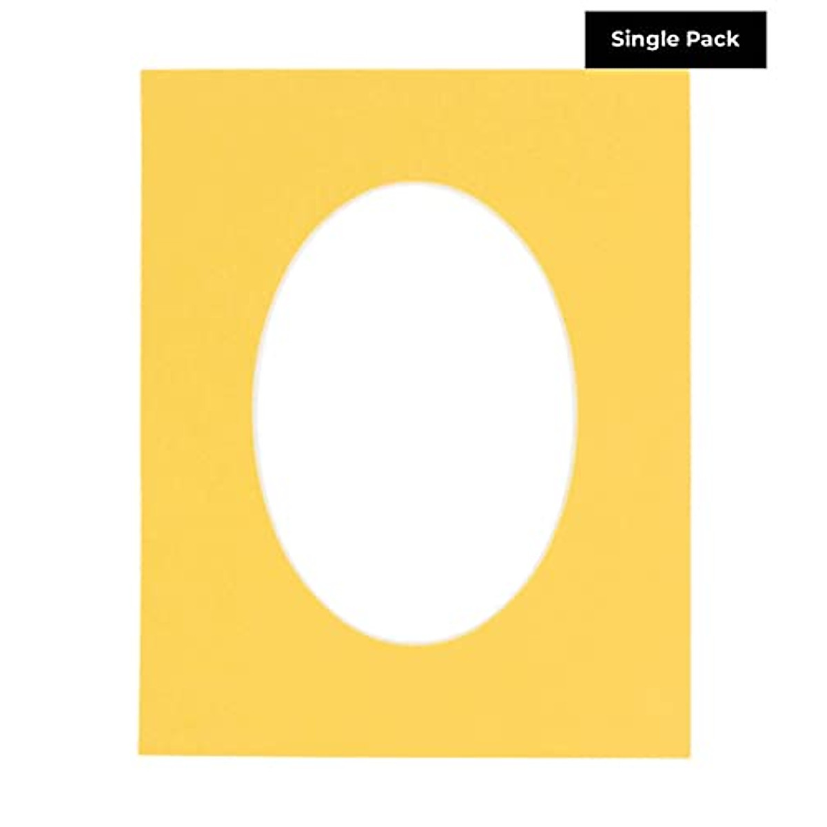 16x24 Mat Bevel Cut for 12.5x22 Photos - Precut Chamois Yellow Oval Shaped Photo Mat Board Opening - Acid Free Matte to Protect Your Pictures - Bevel Cut for Family Photos, Pack of 1 Matboard Show Kit