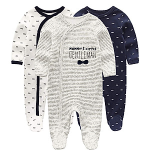 Kiddiezoom Baby and Toddler Boys'Snug Fit Footed Cotton One-Piece Romper Jumpsuit