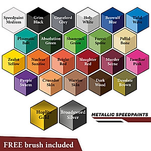 The Army Painter Speedpaint Most Wanted Set 2.0+, 24x18ml Speed Model Paint Kit Pre-Loaded with Mixing Balls, 1 Brush- Base - Model Paint Set for Plastic Models