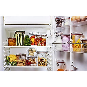 Luigi Bormioli Lock-Eat 3 Piece Jar Set 25.25 oz, 50.75 oz, 34 oz, Set of 3, Clear