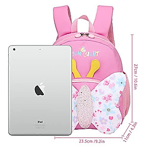 DNSHAN 3D Animal Toddler Bag Girls Boys, Preschool Kindergarten Daycare Nursary Travel Mini Toddler Bookbag with Anti-Lost Safety Rope,School Bag for Baby Girl Boy 2-4 Years