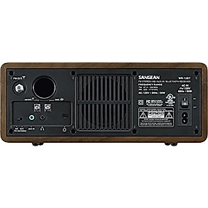 Sangean WR-12BT AM/FM/Bluetooth/AUX-In Stereo Analog Wooden Cabinet Radio (Dark Walnut)