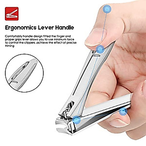 Nail Clippers Set, Silver Sleek Stainless Steel Fingernails and Toenails Clippers, Sturdy Durable Sharp Nail Cutter Trimmer Nail Clipper for Men Women with Metal Box from Sosoon