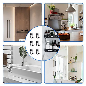 Chaofatchoy Shower Caddy Shelf Basket Rack Hooks Stainless Steel Metal Bathroom Hangers Hanging for Loofah Robe Massage Towel Squeegee Sponge Shower Brush Body Bath Scrub Washcloth Luffa Razor 2 Pack