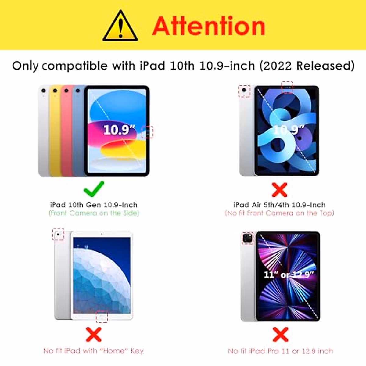 VIKESI Case for iPad (A16) 11-inch 2025 and iPad 10th Generation 10.9 Inch 2022, Clear Back and TPU Shockproof Frame Cover [Built-in Pencil Holder, Support Auto Sleep/Wake] - Black Opal