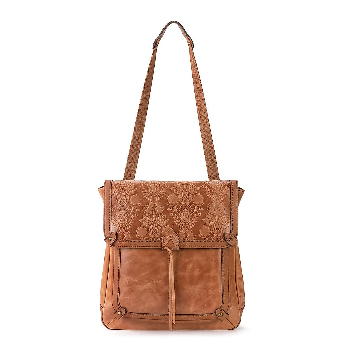 the sak womens Ventura Leather Convertible Backpack, Tobacco Floral Embossed Ii, One Size US