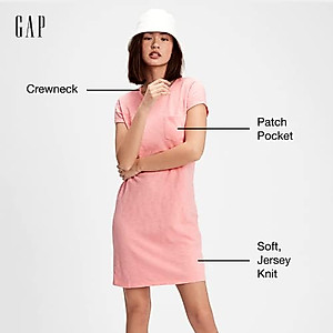 GAP Womens Pocket T-Shirt Casual Dress, Cerise, XX-Large US