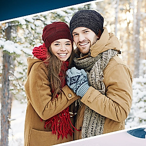 Hercicy 6 Packs Slouchy Cap for Men Women Warm Baggy Winter Hats Thick Lined Knit Unisex Skull Stocking Beanie Cap(Mixed Colors)