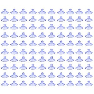 Hyamass 100pcs Mini Clear Plastic Suction Cups Without Hooks (Diameter 20mm)