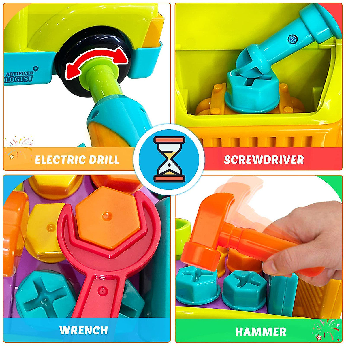 Toys for 3 Year Old Boys Bump & Go Construction Truck Take Apart Car Toys for 3 4 5 6 7 Year Old Boys Girls with Drill Tool,Music/Lights,Early Educational Christmas Birthday Gifts for Kids Age 3-5