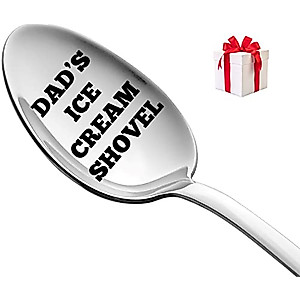 Weenca Gifts For Dad, Fathers Day Gift Engraved Spoon Dad's Ice Cream Shovel, Gifts for Men Who Have Everything, Emotional Dad Gifts, Dad Birthday Gift, Made in Italy Stainless Steel Ice Cream Spoon