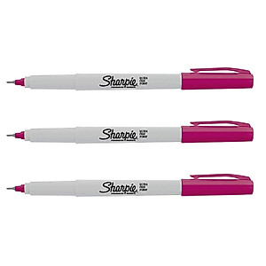 Sharpie Permanent Marker, Ultra Fine Point, Berry, 3-Count