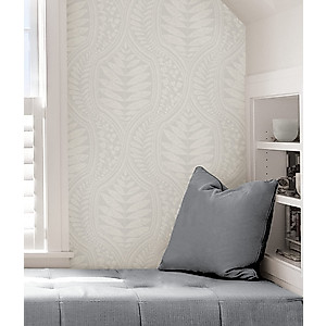 Scott Living Grey Foliate Peel & Stick Wallpaper