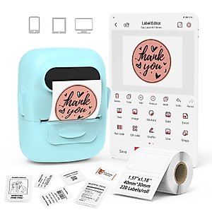 MARKLIFE Label Maker Machine with Tape Barcode Label Printer - Mini Portable Bluetooth Thermal Labeler for Address Clothing Jewelry Retail Barcode Small Business Home Office Compatible Phones &PC