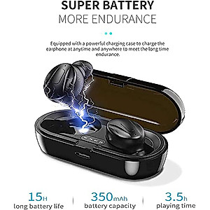 Hoseili【2022new editionBluetooth Headphones】.Bluetooth 5.0 Wireless Earphones in-Ear Stereo Sound Microphone Mini Wireless Earbuds with Headphones and Portable Charging Case for iOS Android PC. XGB12