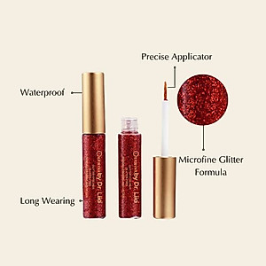 EPILYNX by Dr. Liia Hypoallergenic Eyeliner, Glitter Liquid Eyeliner I Gluten Free and Vegan for Sensitive Skin (10: Red)