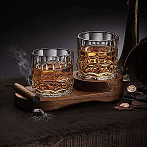 Valentine's Day Gifts for Him, Rustic Wooden Cigar Ashtray, Whiskey Glass Tray With Cigar Holder, Slot to Hold Cigar, Gifts for Men Dad, Christmas Stocking Stuffers, Birthday Gift Ideas for Him