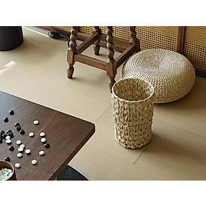 Coeusy Wicker Trash Can,Bathroom Trash Can,Wicker Waste Basket for Bathroom,Decorative Boho Trash Can,Small Waste Basket for Bedroom,Office,Cream White 2 Gallon