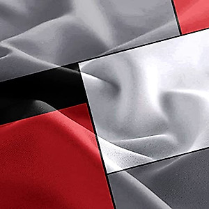 HAISUKA Red Kitchen Curtains Tiers and Valances Set of 3 Black Grey Red Kitchen Decor and Accessories Abstract Art Kitchen Window Curtains for Cafe Living Room