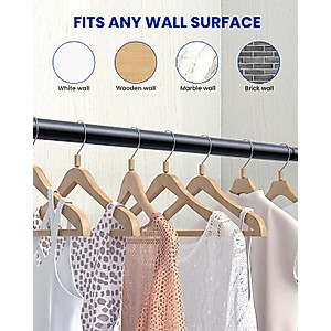 Closet Rods for Hanging Clothes, 17 to 99 Inches Stepless Adjustable Metal Closet Rod, 1.3 Inches Heavy Duty Clothes Hanging Rod for Closet Wardrobes Laundry RV