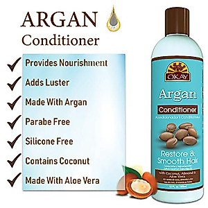 OKAY Argan Oil Conditioner, 12 Fluid Ounce
