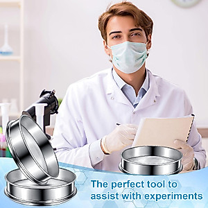 Youyole 2 Pcs 304 Stainless Steel Mesh Sieve, 200 Mesh (0.074 Mm) and 80 Mesh (0.18 Mm) Lab Test Sieves, 8 x 2 Inch Aperture Test Sieve Standard Economy Sieve for Industrial Laboratory Home Farm