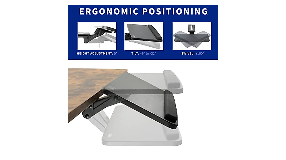 VIVO Adjustable Under Desk Keyboard Tray for Ergonomic Comfort