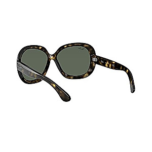Ray-Ban Women's RB4098 Jackie Ohh II Butterfly Sunglasses, Light Havana/Dark Green, 60 mm