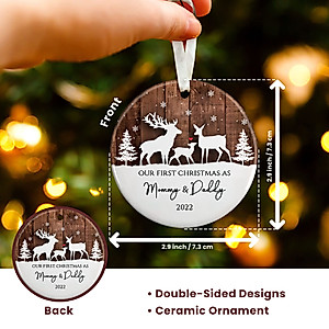 Family Christmas Ornaments - First Time Parents Gifts for Christmas - New Mom Gift, First Time Mom Gift - First Time Dad Gifts - Babys First Christmas - First Christmas as Mommy and Daddy Ornament