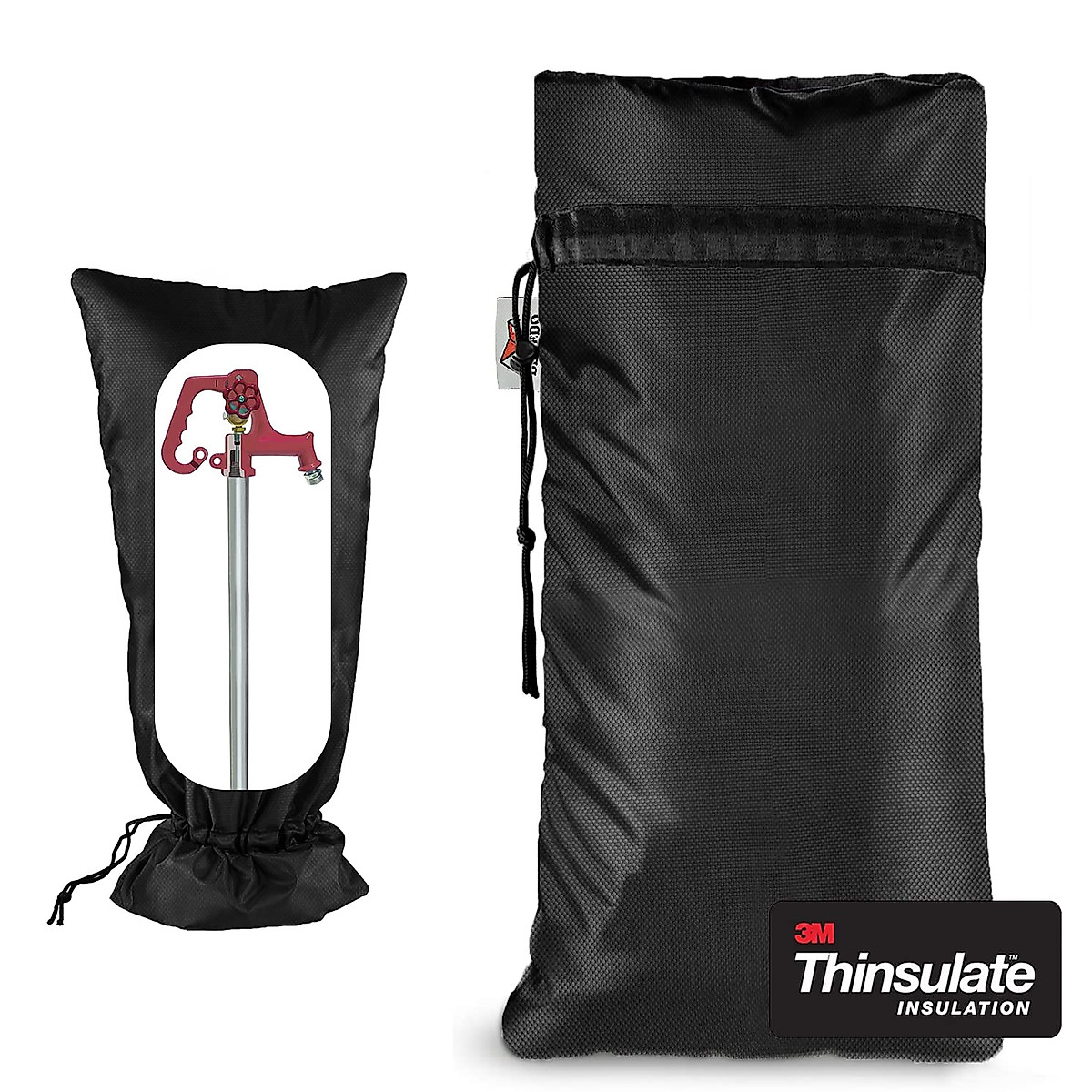 XXL Outdoor Faucet Covers for Winter, 3M Thinsulate Sprinkler Freeze Protector, 25”H x 13”W for Garden Lawn Faucets and Yard Hydrant, Waterproof Insulated Spigot Cover, Reusable Faucet Sock