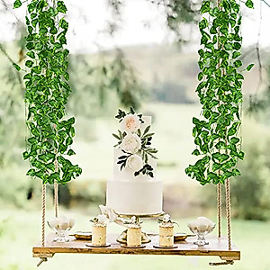 GTIDEA Fake Vines 24 Strands 168 Feet Artificial Ivy Garland Fake Ivy Leaves Hanging Plants Backdrop for Home Bedroom Jungle Theme Party Garden Outdoor Wedding Wall Room Decor