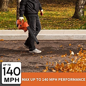 Azollin Leaf Blower, 20V Cordless Leaf Blower with 3.0Ah Battery and Charger, 2-Speed Electric Leaf Blower, 2-in-1 Battery Blower/Vacuum Design 140 MPH for Jobsite Lawn Care Light Yard Work Sweeping