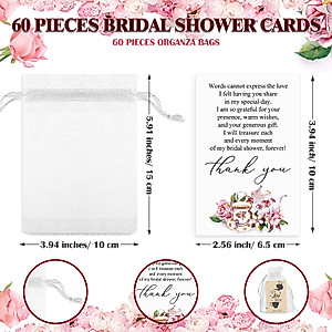 ReliThick 30 Sets Wedding Tea Party Favors for Guests Tea Bags Let Love Brew Tea Packets Self Adhesive Kraft Paper Envelopes Thank You Card Organza Bag for Bridal Shower Party Favors, No Tea(30 Sets)