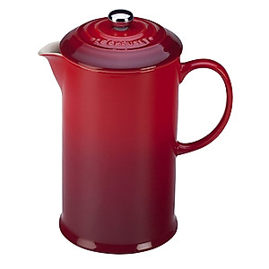 Le Creuset Stoneware French Press, 34 oz., Cerise
