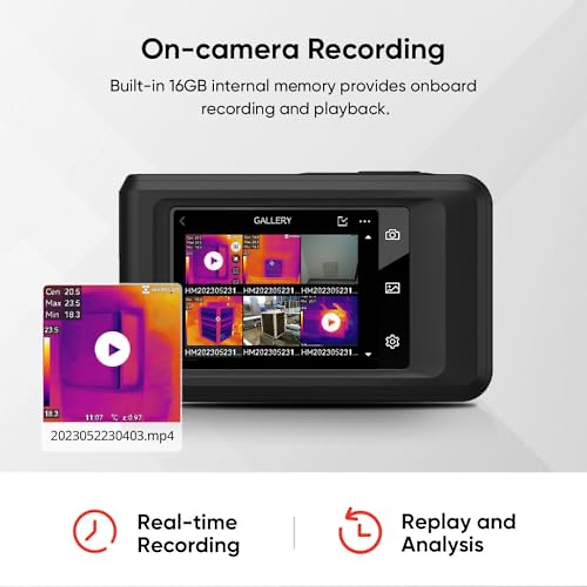 HIKMICRO Thermal Camera Pocket2 256 x 192 IR Resolution Thermal Imaging Camera with 8MP Visual Camera, 25 Hz, Wi-Fi, 3.5" Touch Screen Thermal Imager, IP54, -4°F~752°F