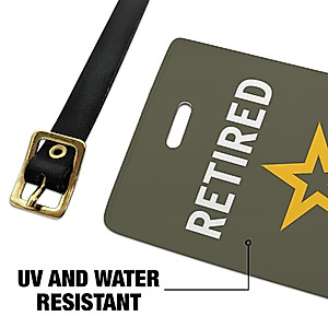 U.S. Army Retired Logo Luggage ID Tags Suitcase Carry-On Cards - Set of 2