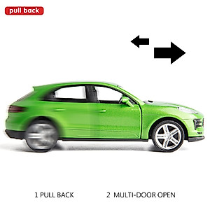 RMZ City 1:36 Scale Diecasting Alloy Car Model Porsche McCann Toy Car, Pull Back Vehicles Toy Car for Toddlers Kids Boys Girls Gift (Green)