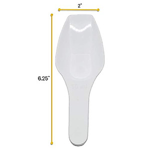 EISCO 12PK Scoops, 50ml (1.7oz) - Polypropylene Plastic - Flat Bottom - Excellent for Measuring & Weighing - Autoclavable