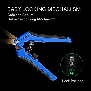 VIVOSUN 2-Pack Curved Gardening Scissors 6.5 Inch Hand Pruner Shear with Titanium Coated Precision Blades