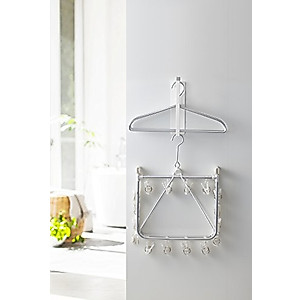 Yamazaki Clothes Home Magnet Hanger Storage Rack-Small Hanging Organizer | Steel | Laundry, One Size, White